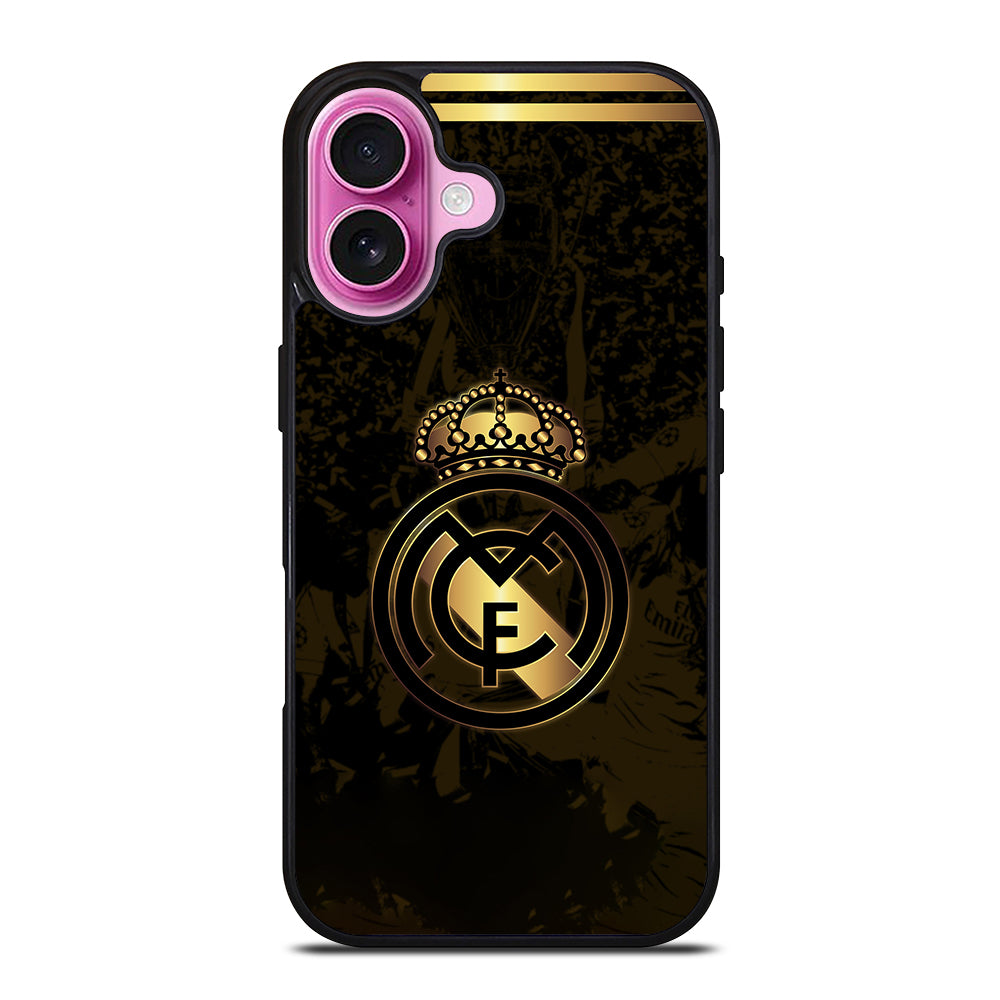 REAL MADRID FC GOLD LOGO iPhone 16 Plus Case Cover – casecentro